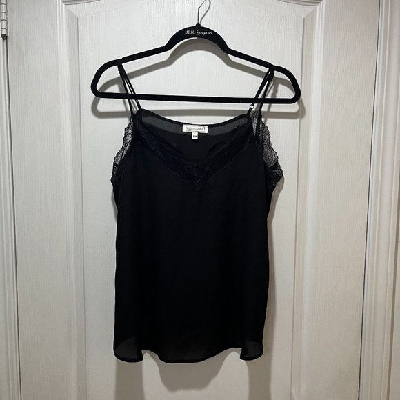 Tops | Blousology Black Lace Detail Tank Top Size Large | Poshmark